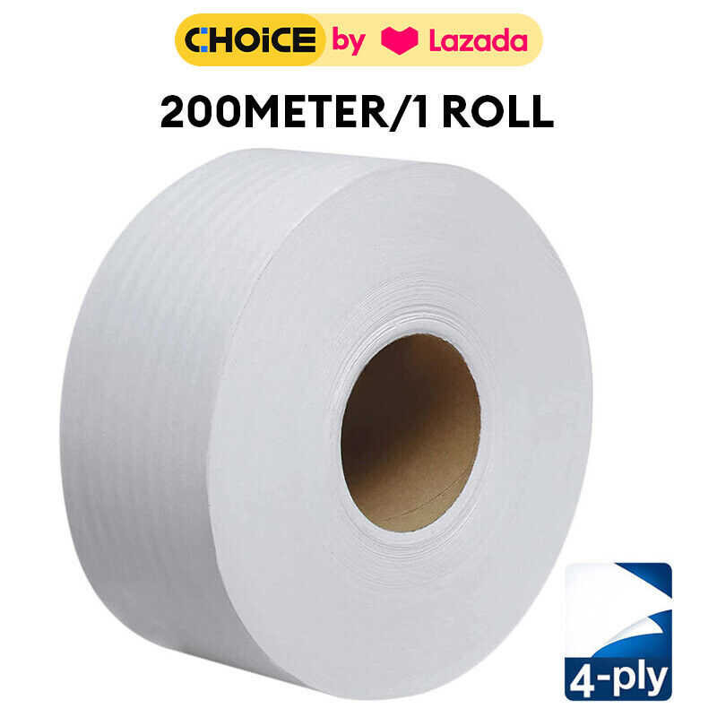 Ecoplanet 200Meter 4Ply Jumbo Big Tissue Roll (9.5Cm Thickness) (1 Roll ...