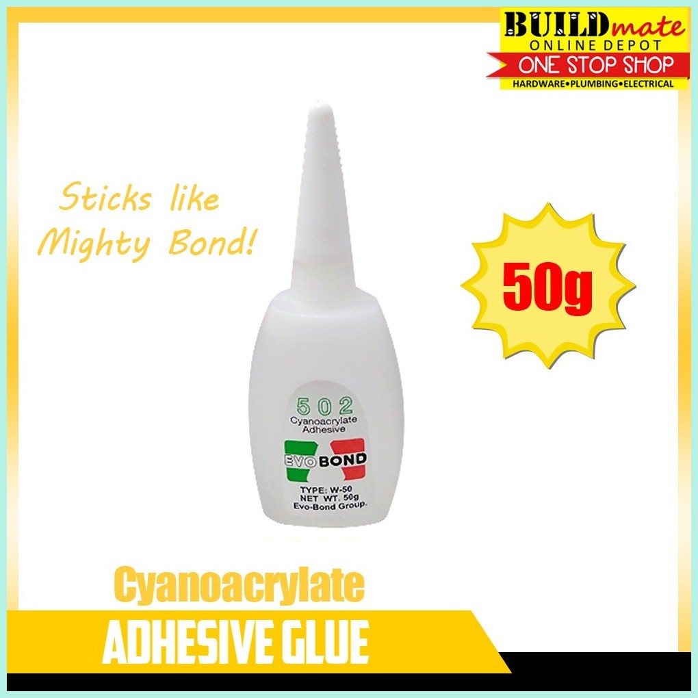 BUILDMATE Evo Bond Cyanoacrylate Adhesive Glue 50g Super Glue Adhesive Cyno Tarpaulin Acrylic ...