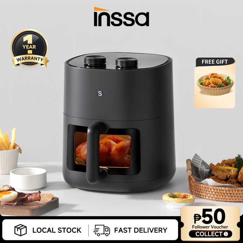 3 Inssa X Simplus Air Fryer 5L Capacity Tempered Glass Viewing Window Dual-Knob Operation Wide ...