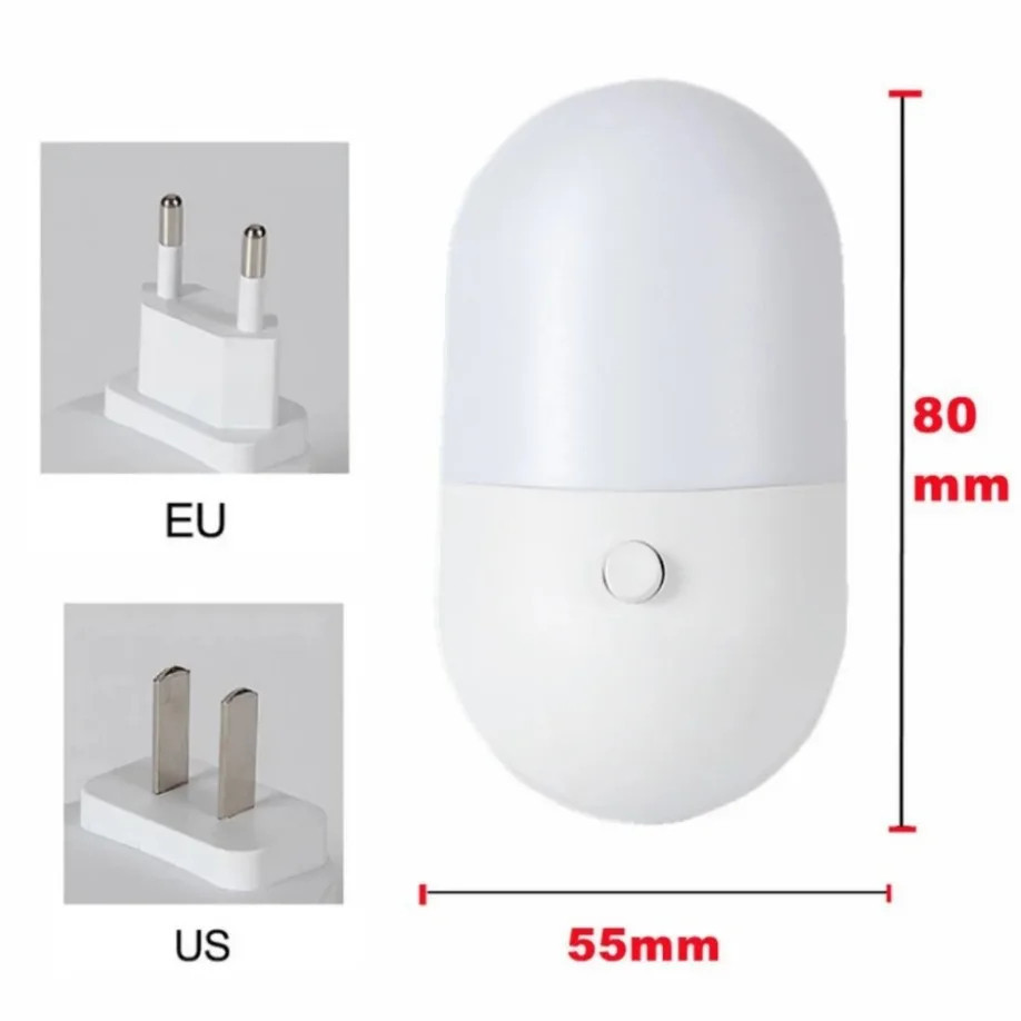 Dim Light Night Bedroom For Baby Plug-In Led Night Lights White Warm ...