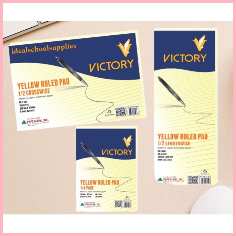 Victory Yellow Pad Cut size wholesale 1/4 ,1/2 LENGTHWISE and CROSSWISE ...