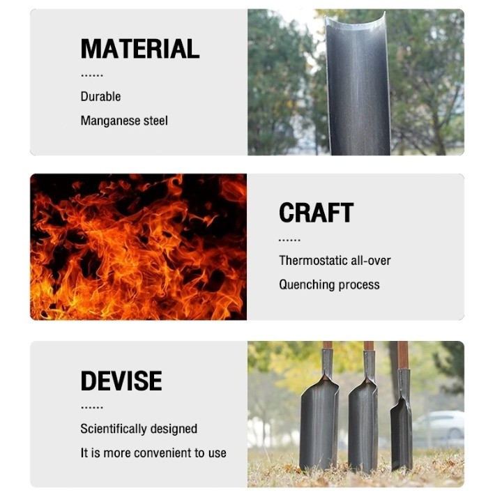 Thickened Manganese Steel Garden Shovel - Handheld Soil Digger Tool for ...