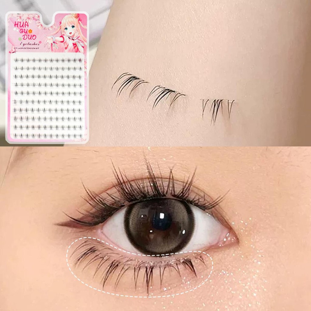 10 Rows Single Cluster Lower Eyelashes Natural Lower Eyelashes 3mm-6mm ...