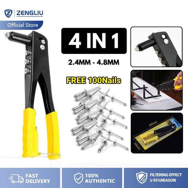 Zengliu Heavy Duty Hand Riveter Nail Rivet Grab Riveting Gun Aluminum ...