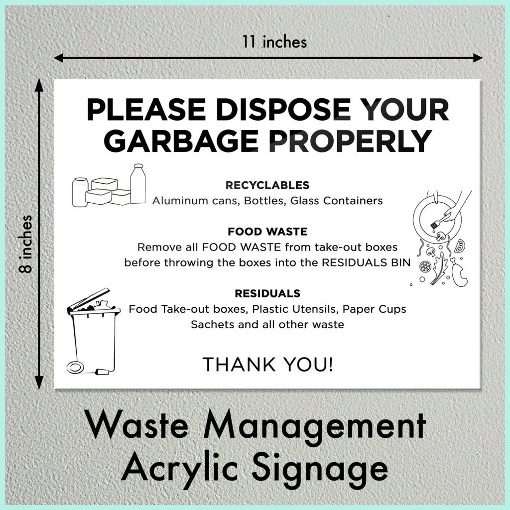PLEASE DISPOSE YOUR GARBAGE PROPERLY Sign Acrylic Outdoor Waterproof ...