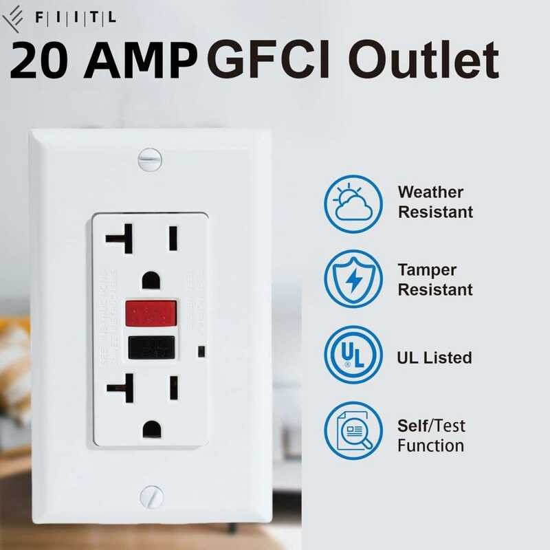 2-Gang GFCI Duplex Safety Outlet Switch 20A 250V Universal Wall With ...
