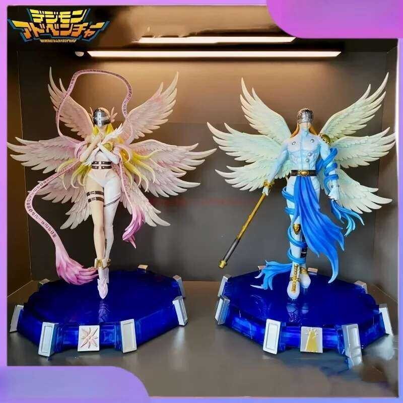 W 28Cm Anime Digimon Adventure Figures Angewomon Angemon Led Action ...