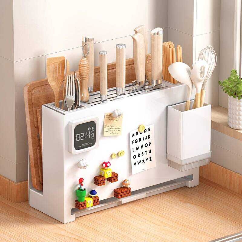 Kitchen Rack Countertop Multifunctional Knife Chopping Board Integrated ...