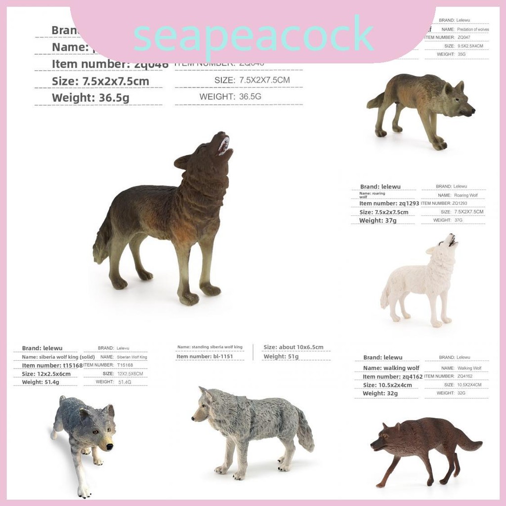 Wolf Pvc Animal Model With Standalone Design For Childrens Fun Learning ...