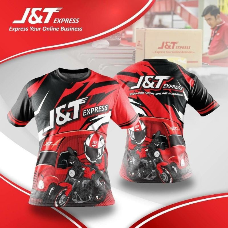 J&T Express JNT Short Sleeve T-Shirt for Delivery Workers Breathable ...