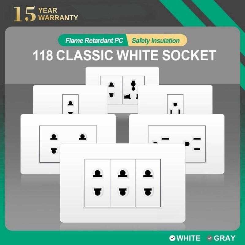 Ee7 Geostar White Super Wide Series 1, 2, 3 Gang Outlet With USB Or ...