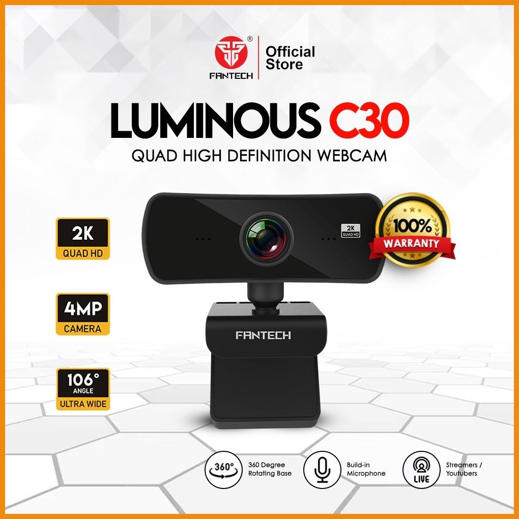 Fantech Luminous C30 Quad High Def 1440P Definition Webcam 360 Rotation ...