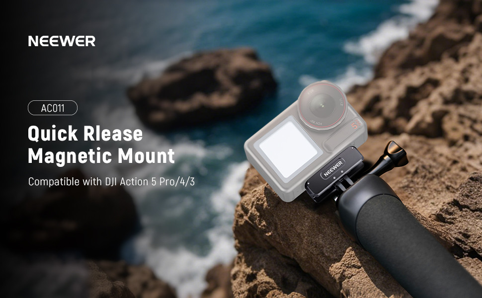 NEEWER AC011 Upgraded Magnetic Mount compatible with DJI Action 5 Pro/4 ...