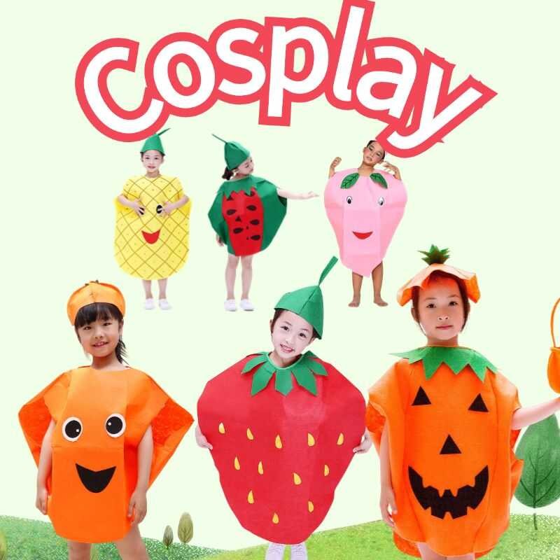 3 Kids Fruit Vegetable Cosplay Costume Halloween Party School Stage ...