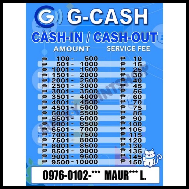 Gcash Cash Rates with Gcash Name & Number | Shopee Philippines