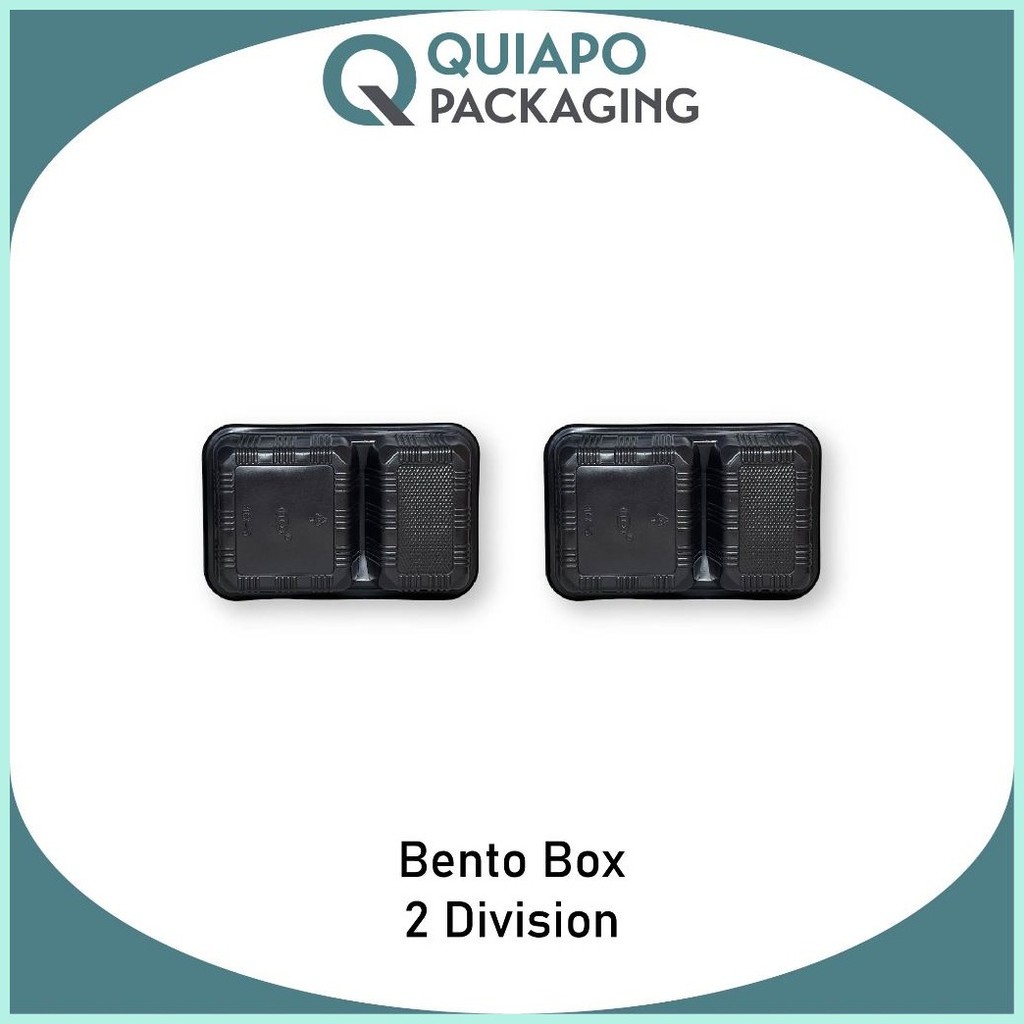 Generic Bento Box with Lid (2 Division) Black/Red (50 pcs) | Shopee ...