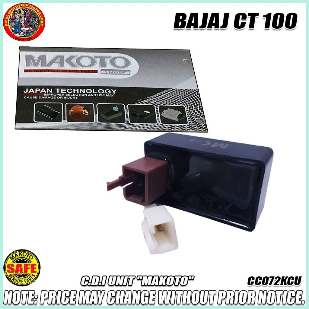 BAJAJ CT100 CDI UNIT MAKOTO (CC072KCU) | Shopee Philippines
