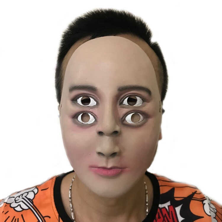 Halloween Ghost Face Latex Mask Haunted House Horror Scary Prank Funny ...