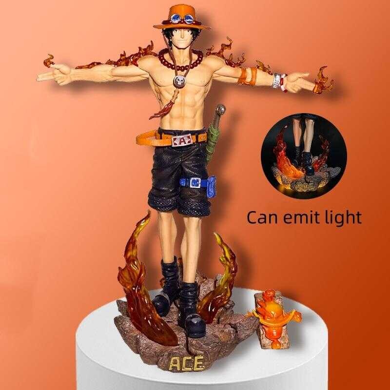 One Piece Stretch Arm Cross Ace Figure Animation Model Chassis Toy ...