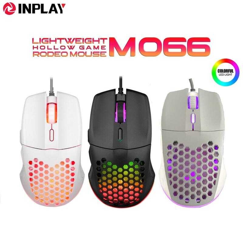 INPLAY M066 RGB Lightweight Mouse Hollow Luminous Gaming For Desktop ...