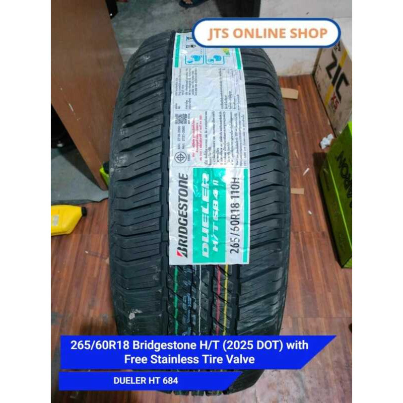 265/60R18 Bridgestone H/T (2025 Dot) W/ Free Stainless Tire Vae 3 ...