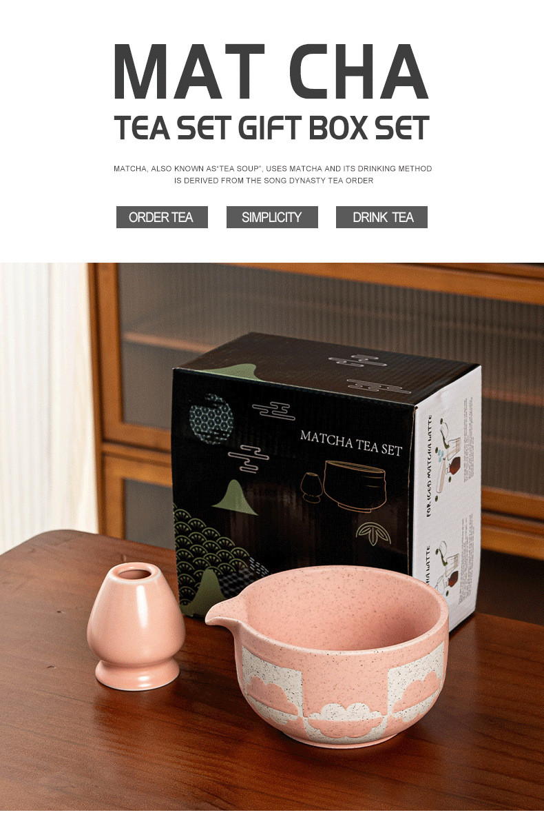matcha corner Pink matcha bowl with spout matcha mixer set Tea Ceremony ...