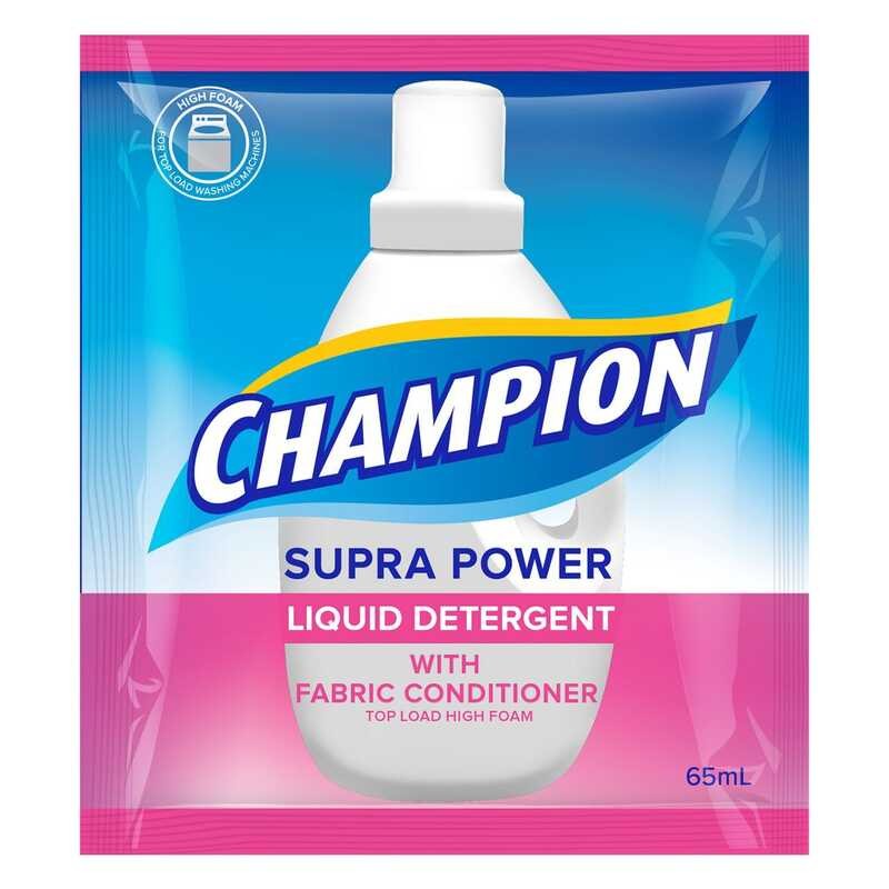 Champion Liquid Detergen High Foam W/Fabcon 65Ml 6'S 3 | Shopee Philippines