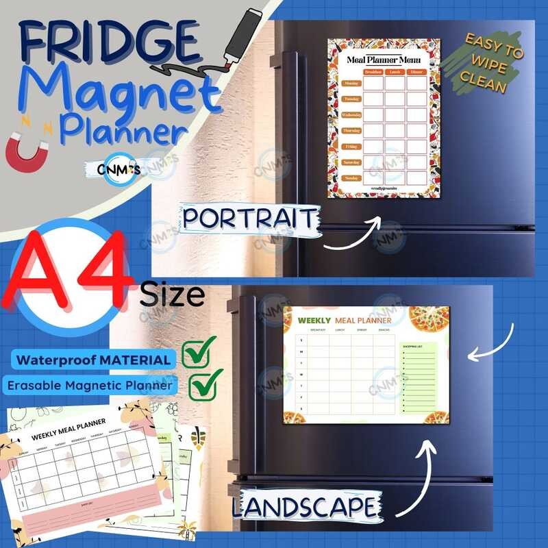 16B Weekly Plan Ref Magnet A4 Size 8X11" Weekly Meal Planner With White ...