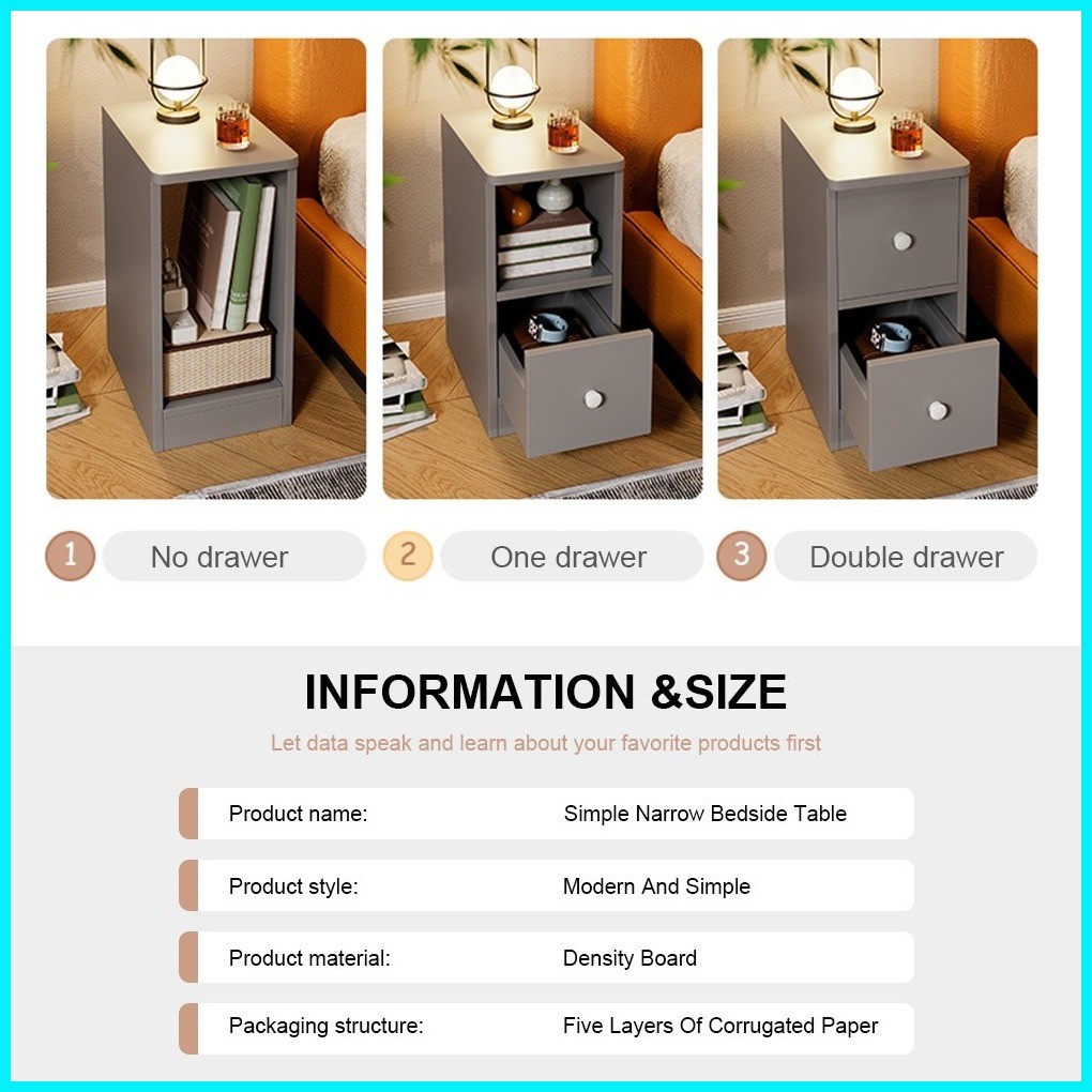 Shipping from BulacanConcise Bedside Table With Drawer Solid Mini Wood ...