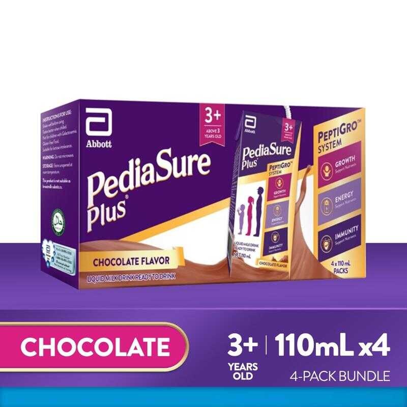 Pediasure Plus Ready To Drink Choco 110Ml X 4 For Kids Above 3 Years ...