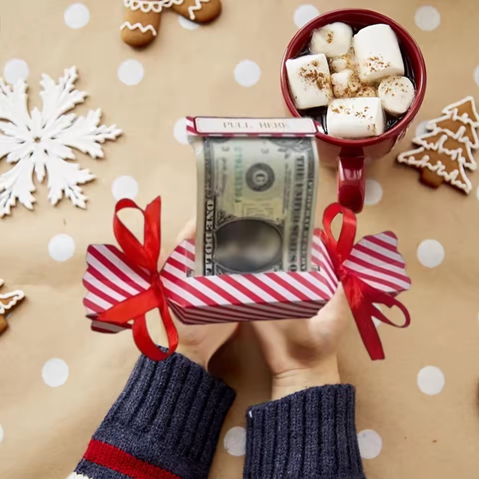 Christmas Surprise Money Pull Pouch DIY Party Gifts Pull Box Birthday ...