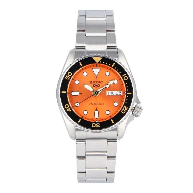 SEIKO 5 SKX Sports Style Automatic Analog Orange Sier Watch Srpk5k1 ...