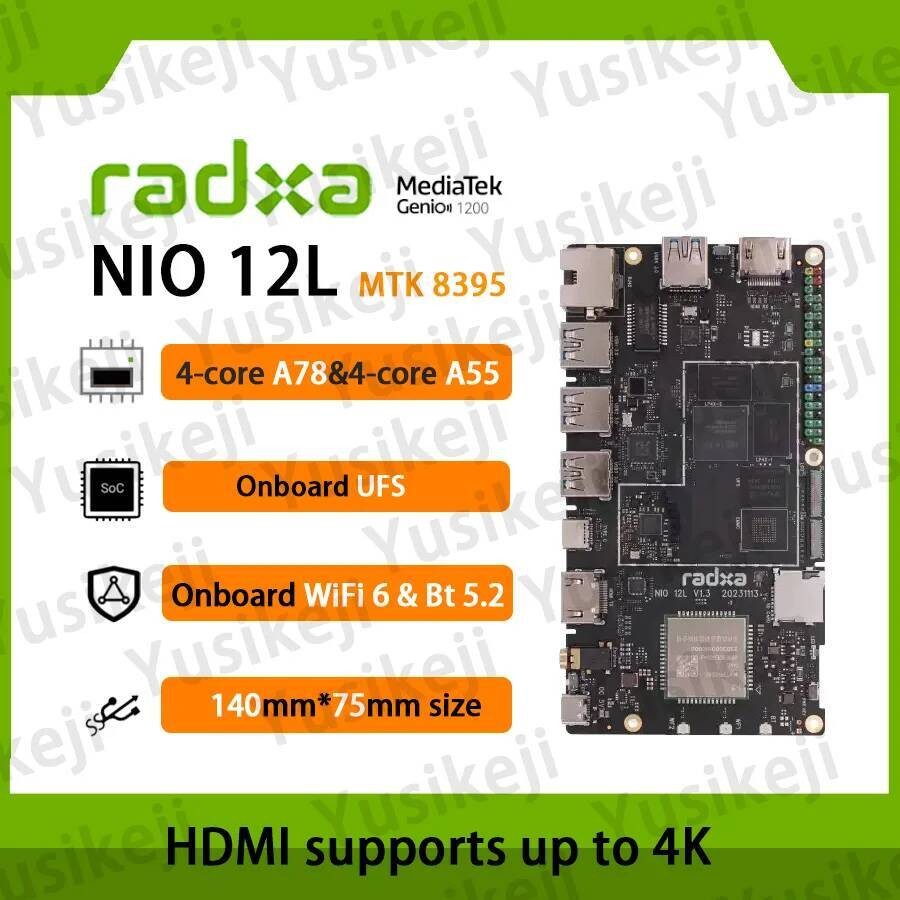 Radxa NIO 12L SBC, MTK Genio 1200 8-core CPU, OS Pre-installed,Single ...