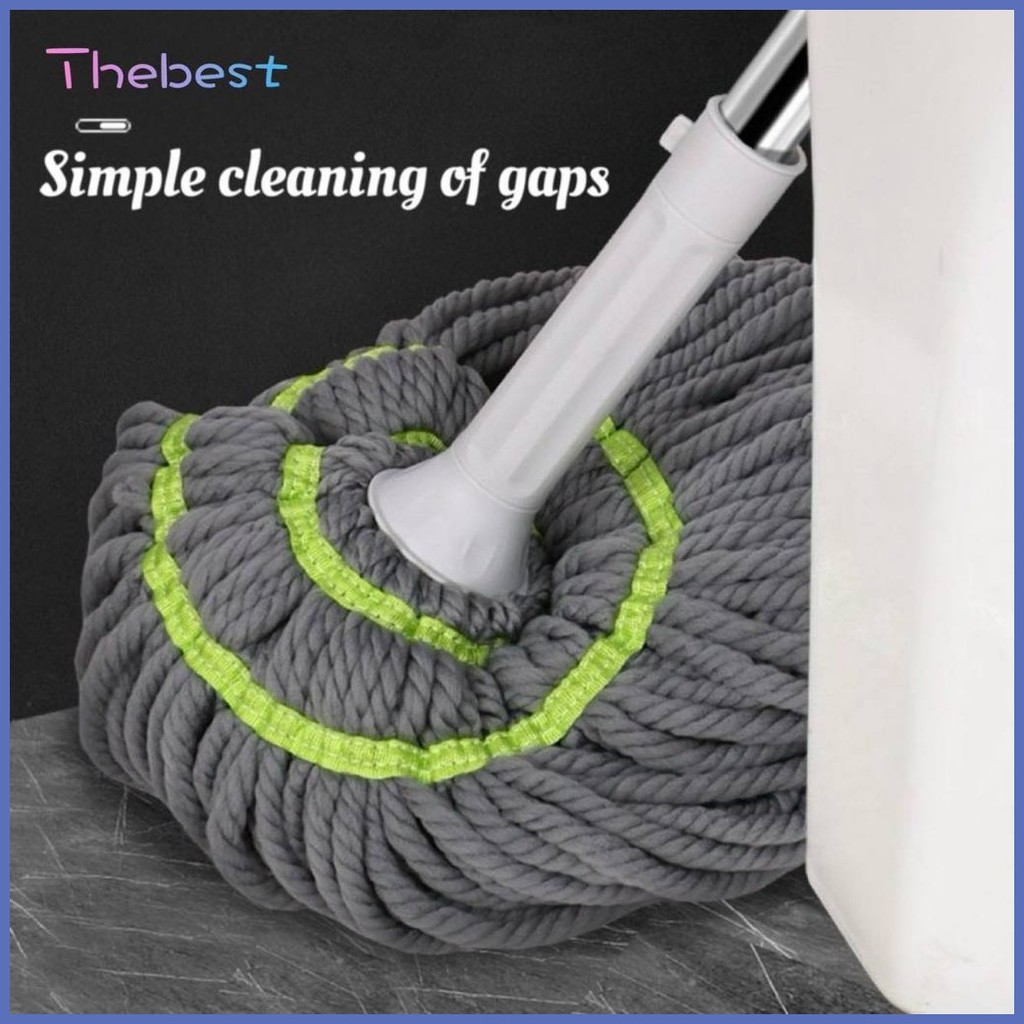 ♒ Big Mop 55cm Wash Free Quick Dry Mop Twist Bamboo Fiber Self Twisting ...