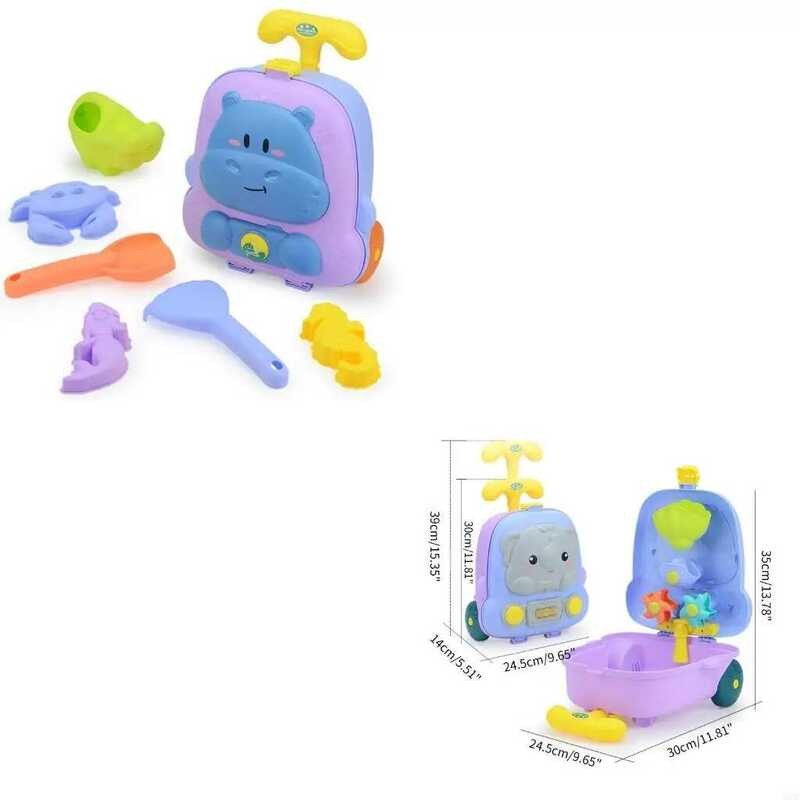 Y Travel Beach Sandcastle Mold Kids Outdoor Water Play Suitcase Pool ...