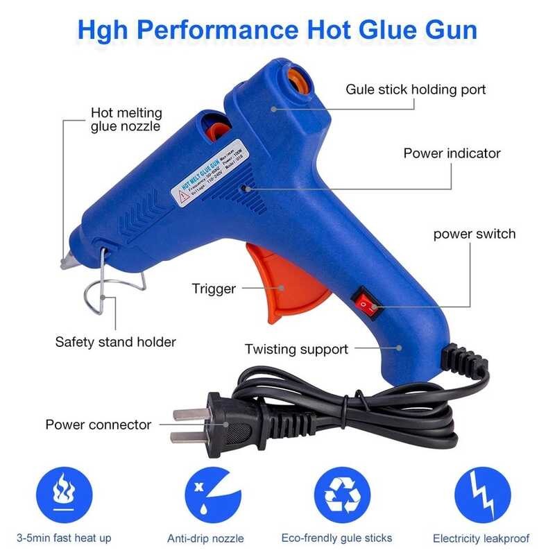 20W Protection Fuse & Switch Hot Melt Gun Glue Sticks 3B4 | Shopee ...