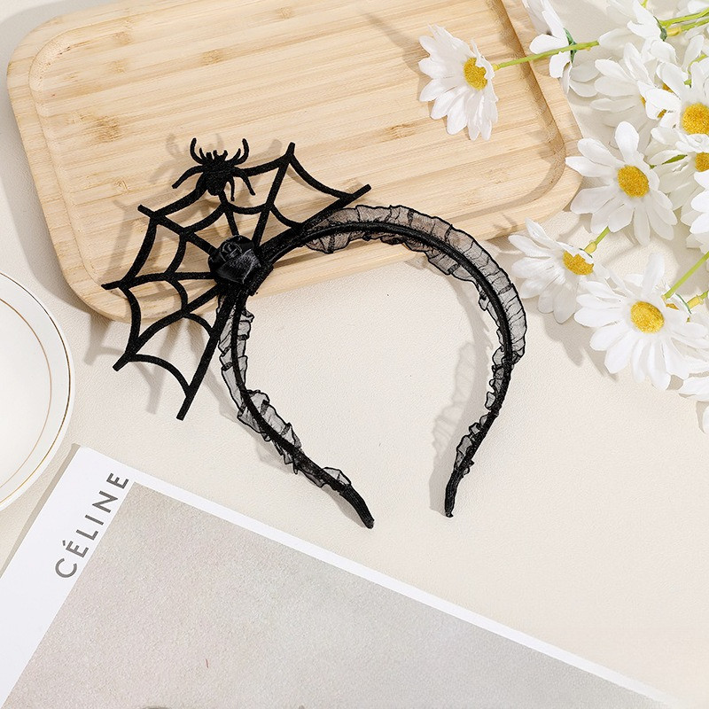 Halloween Magic Hat Headband Spider Web Bat Head Buckle Ghost Festival ...