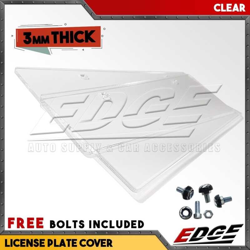 (3Mm) Clear License Plate Cover 2Pcs/Set // Universal Acrylic Flexi ...