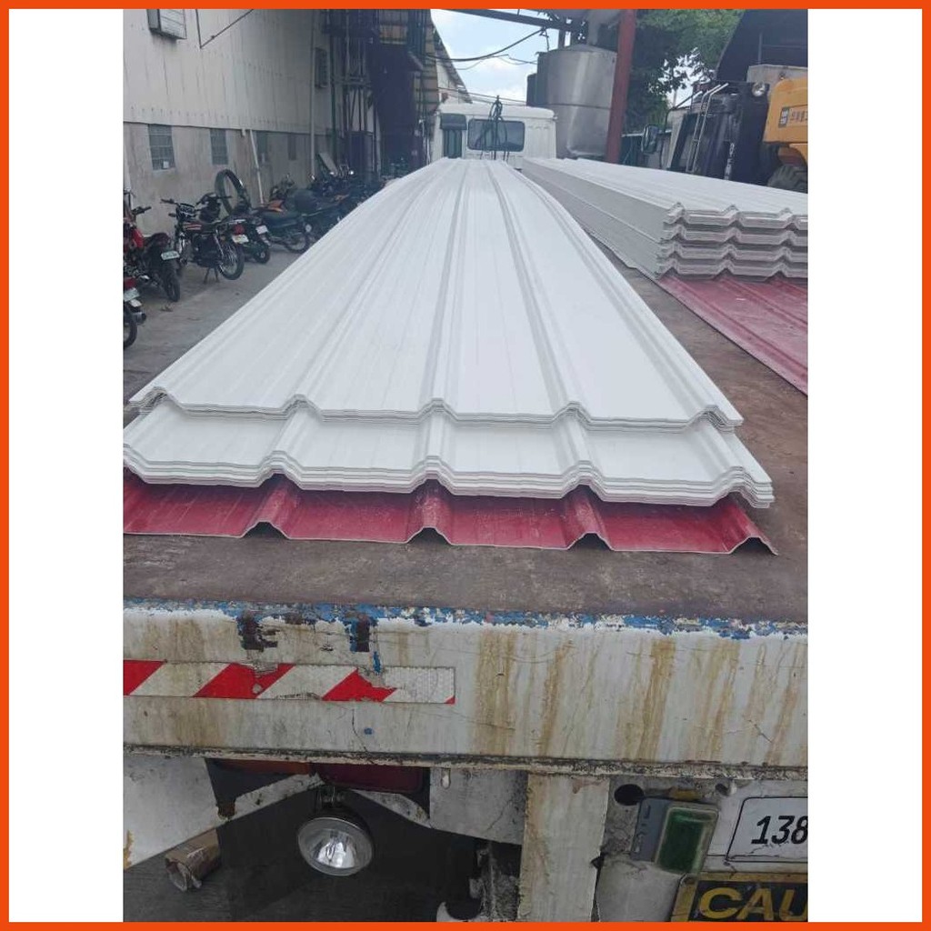 4FT UPVC THERMOPLASTIC ROOFING, RIB TYPE UPVC ROOF WHITE 1.5mm | Shopee ...