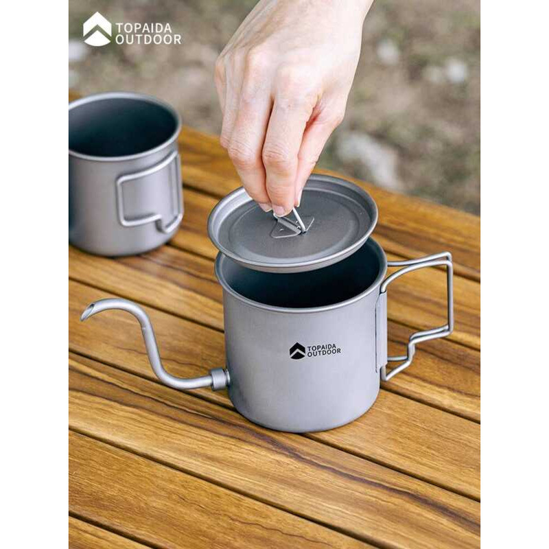 Pure Titanium Pour Over Long Narrow Mouth Foldable Home Outdoor Coffee ...