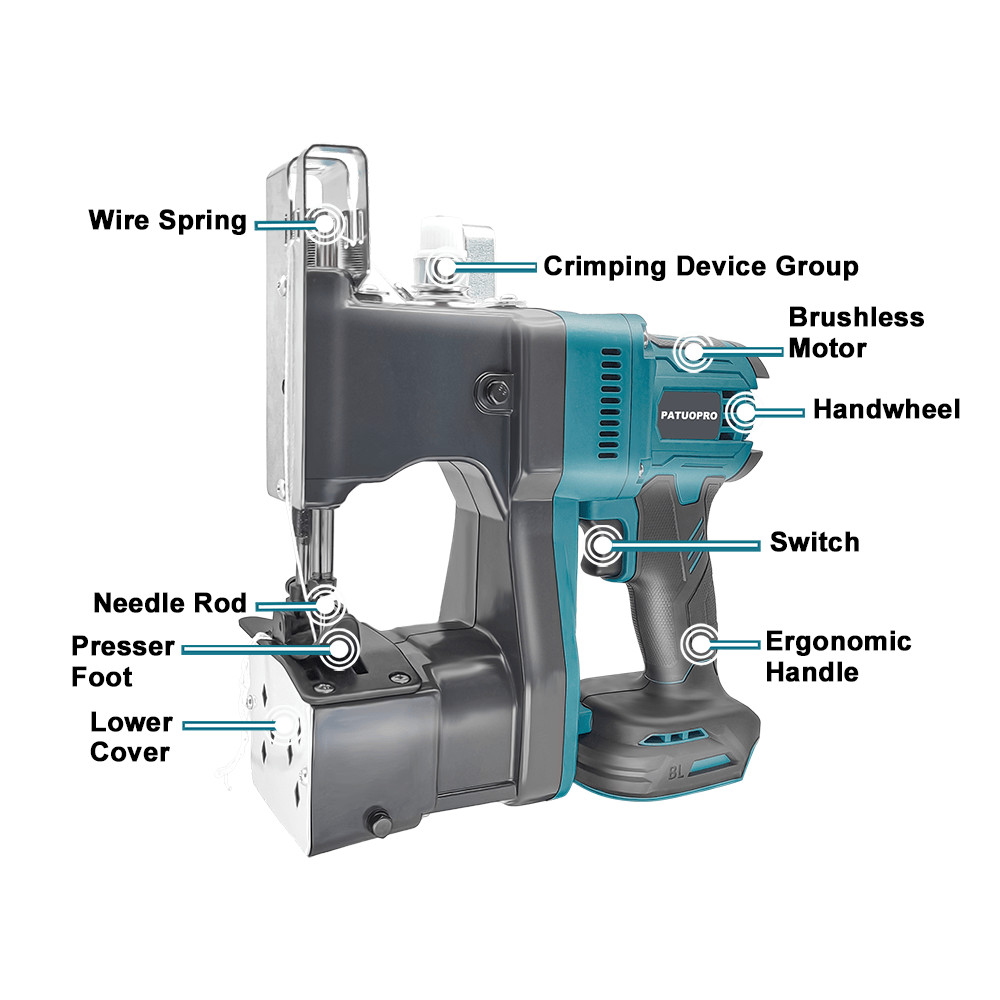 Brushless Cordless Bag Sewing Machine Portable Electric Packaging ...