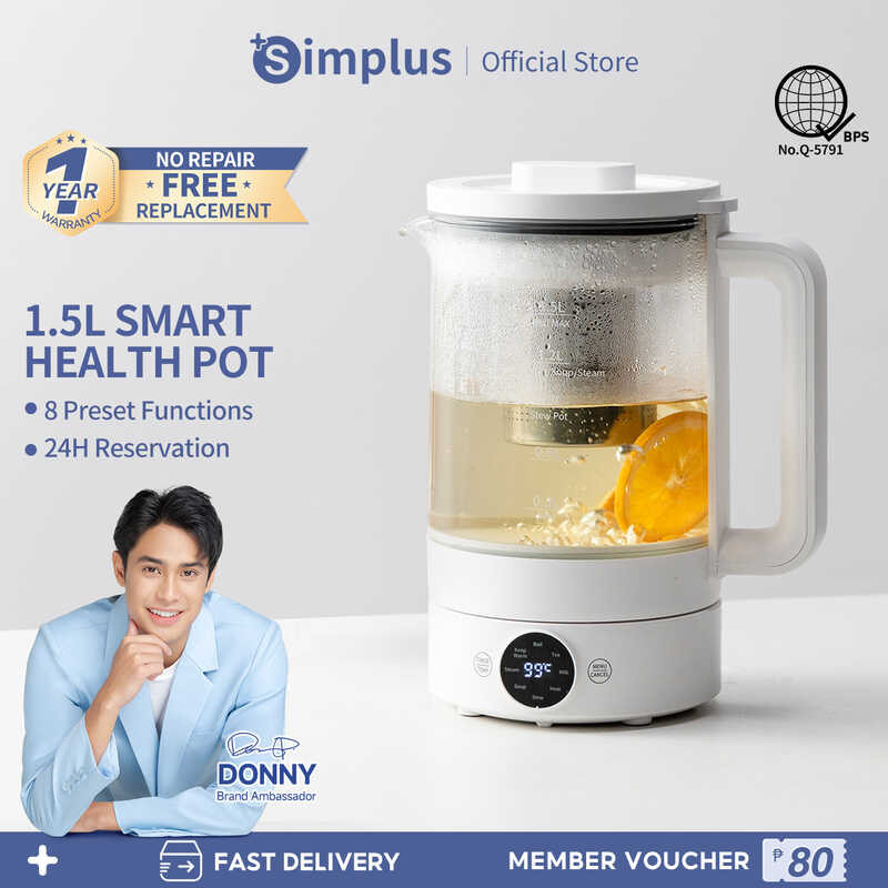 Simplus Health Pot 1.5L Electric Kettle Portable Multi Cooker Tea ...