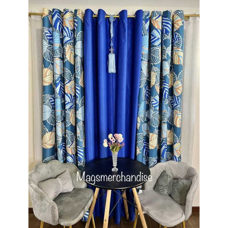 Palmera Blue Ring Curtains - Sold Per Piece Cc3 | Shopee Philippines