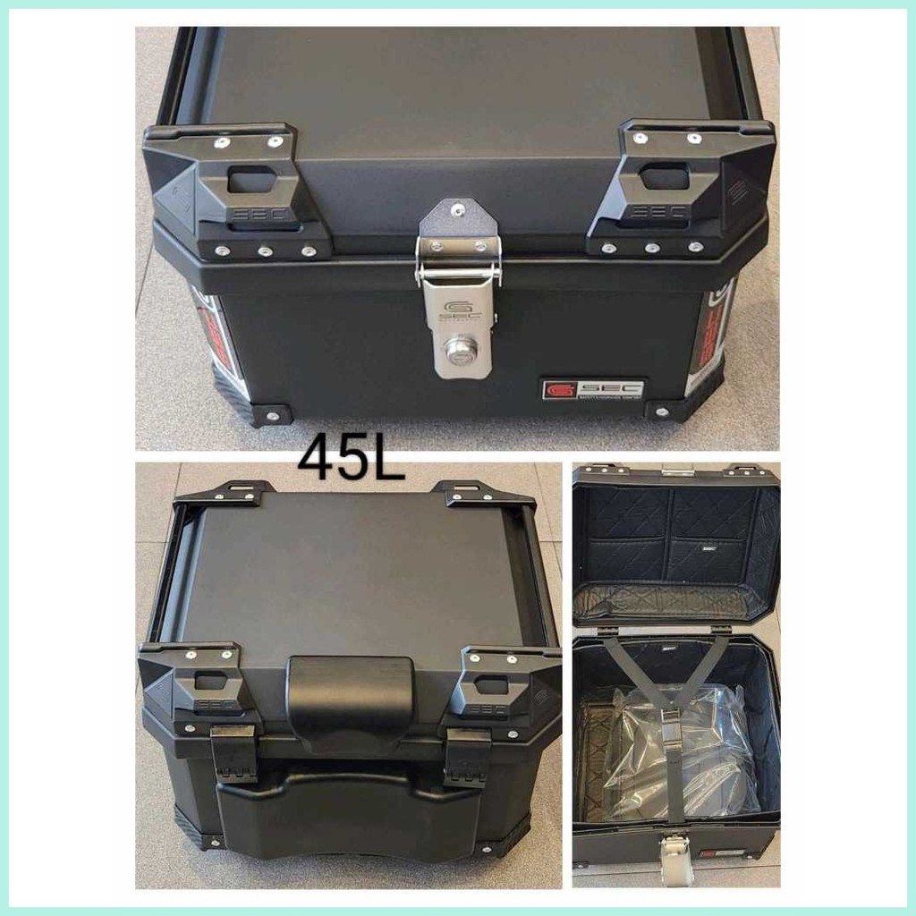 Secure Kryptonite 36L Top Box ABS HARD Plastic w back rest Inner Lining ...