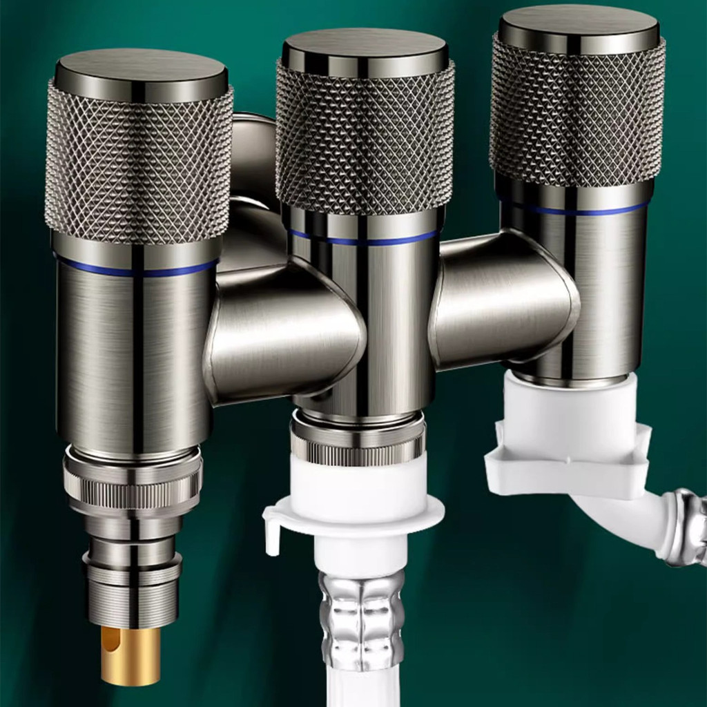 Stainless Steel 3 Way Angle Valve 1/2" x 3 Multi-Function Standard ...