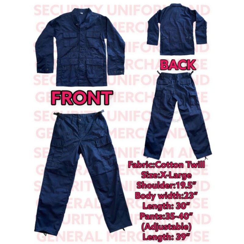 Tropical Uniform for Securityguard/Armored Guard/ Cottontwill | Shopee ...