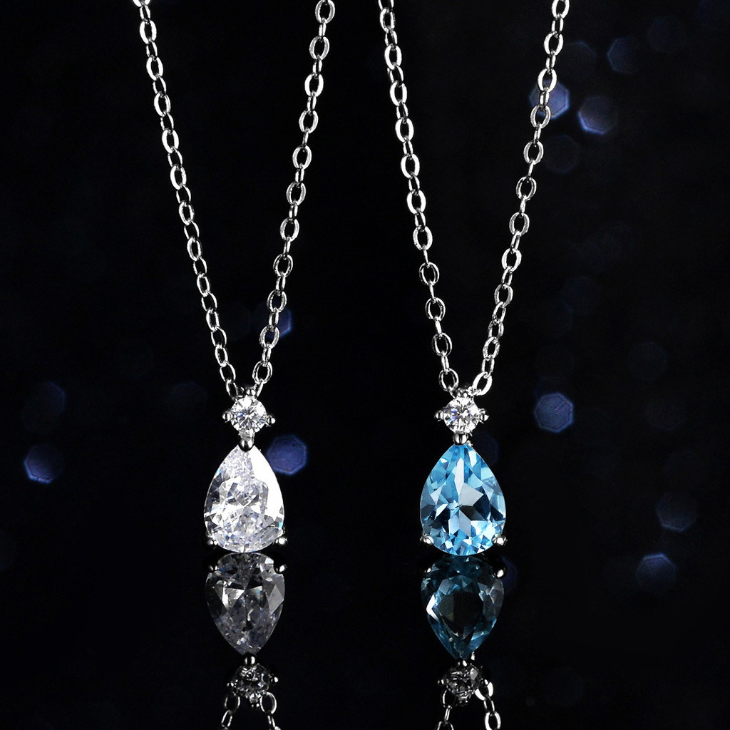 RODREASON for S925 Silver Natural Blue Topaz One Carat Geometric Drops ...