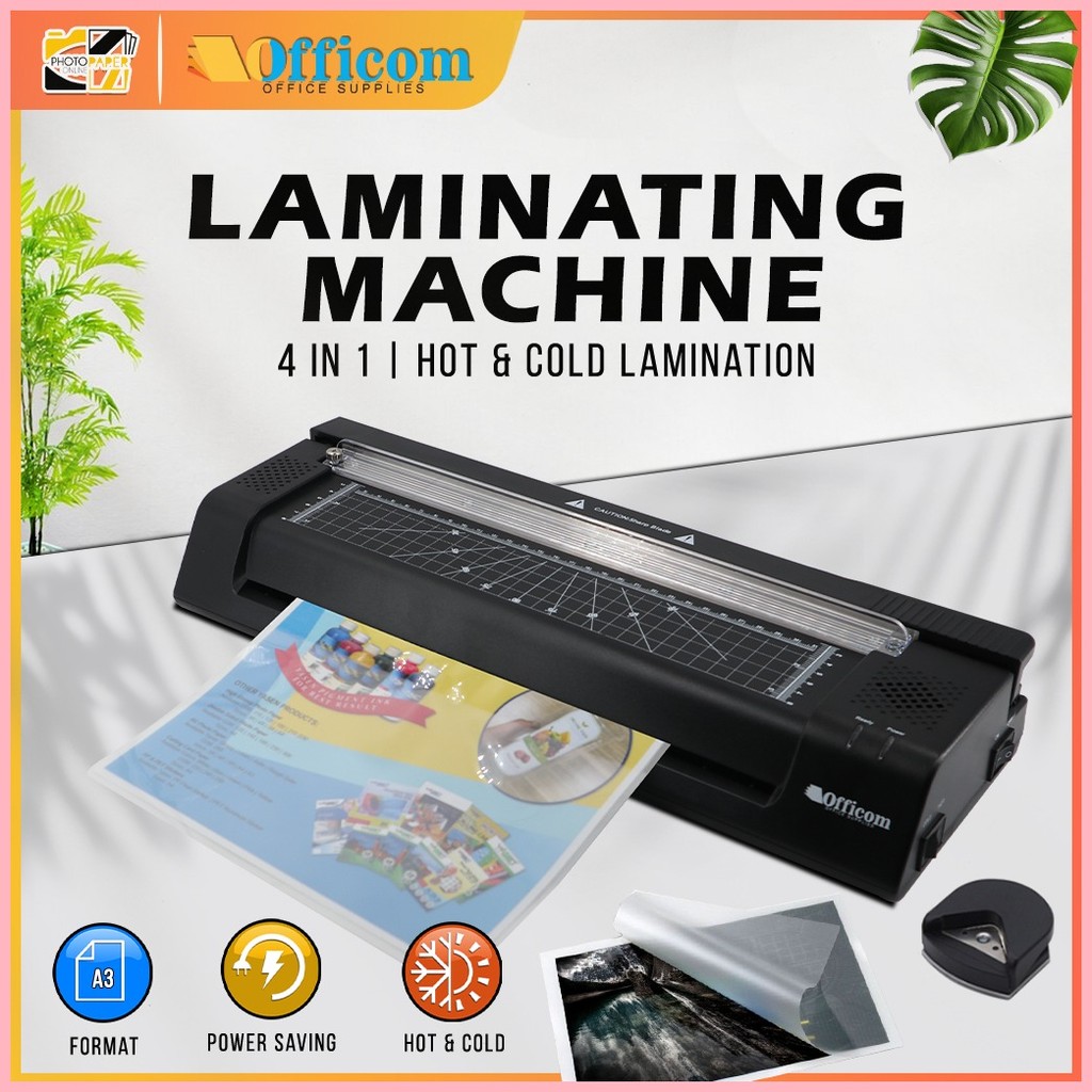 4 in 1 Laminator A3 Officom Laminating Machine with 2 Roller System ...