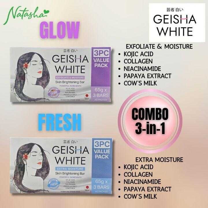 Natasha Geisha White ( COMBO PACK ) Fresh & Glow, Extra Exfoliate ...