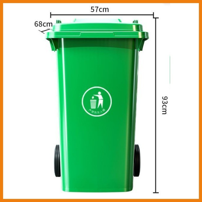 Large outdoor rectangular bin with wheels and lid 120L/240L that will ...